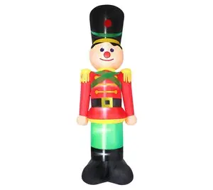 FRASER HILL FARM 12-ft. Tall Prelit Nutcracker Inflatable - One-color