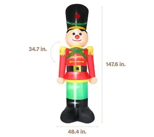 FRASER HILL FARM 12-ft. Tall Prelit Nutcracker Inflatable