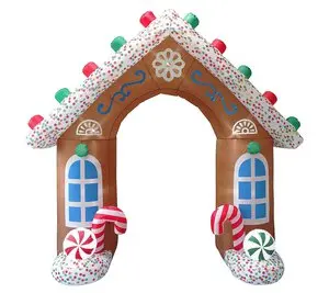 FRASER HILL FARM 8-ft. Tall Prelit Gingerbread Arch Inflatable - One-color