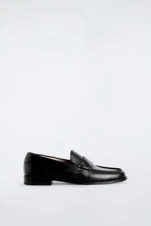 Cos Leather Penny Loafers - Black