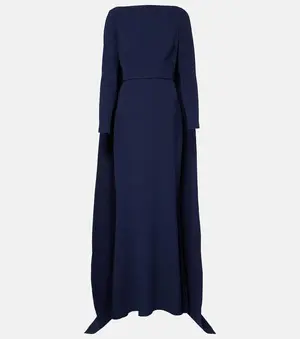 Safiyaa Ginevra Caped Crepe Gown