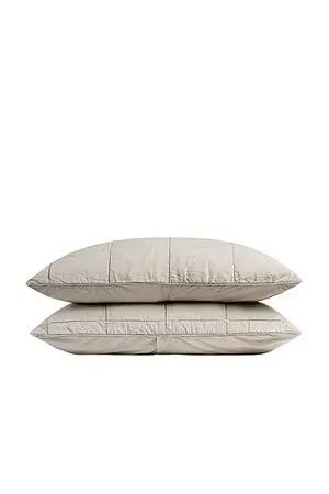 PARACHUTE Linen Box Quilted Sham Set - Bone
