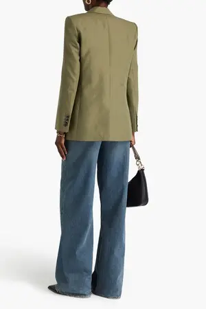 FRAME Cotton And Linen-blend Twill Blazer - Army Green