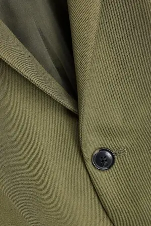FRAME Cotton And Linen-blend Twill Blazer - Army Green