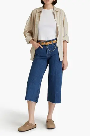 FRAME Cropped High-rise Straight-leg Jeans