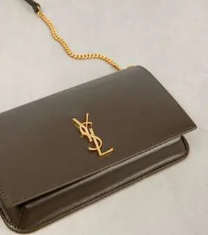 Saint Laurent Cassandre Leather Phone Pouch