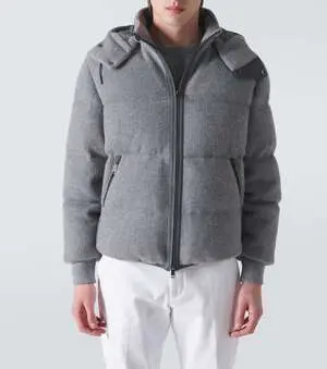 Zegna Ribbed-knit Cashmere-blend Down Jacket
