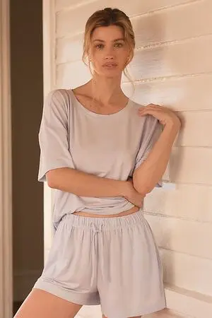 Eberjey Gisele Everyday Relaxed Shorts - Sky