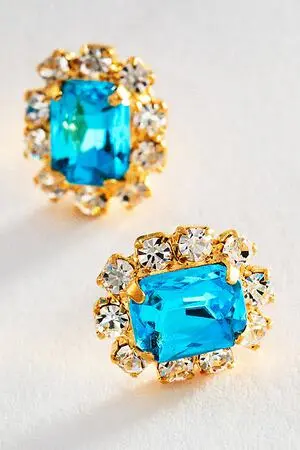 THE PINK REEF The Pink Reef Crystal Petite Stud Earrings Blue Metallic