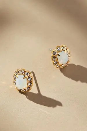 THE PINK REEF Crystal Petite Stud Earrings - Clear