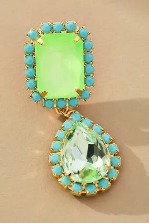 THE PINK REEF Jewel Drop Earrings - Lime
