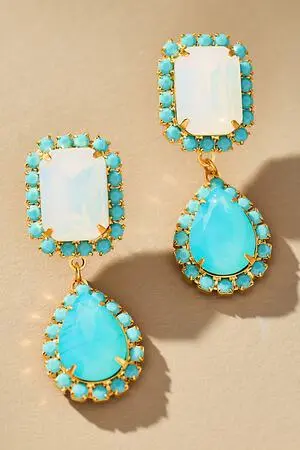 THE PINK REEF Jewel Neons Drop Earrings - Light Blue