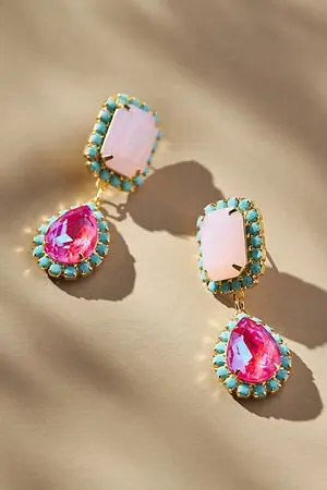 THE PINK REEF Jewel Neons Drop Earrings - Pink