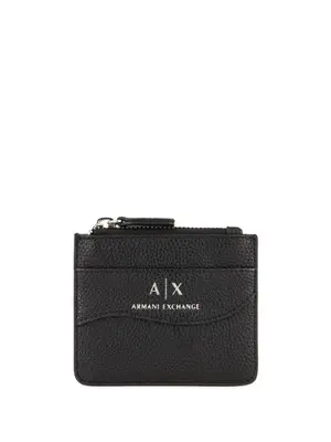 Armani Exchange Logo-print Grained Wallet - Black