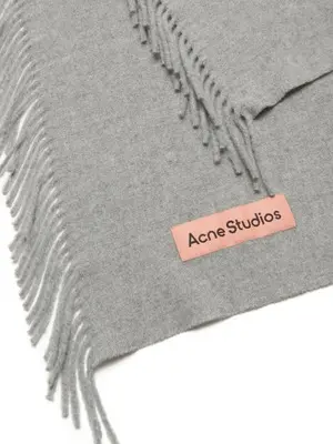 Acne Studios Wool Fringed-edge Scarf - Grey