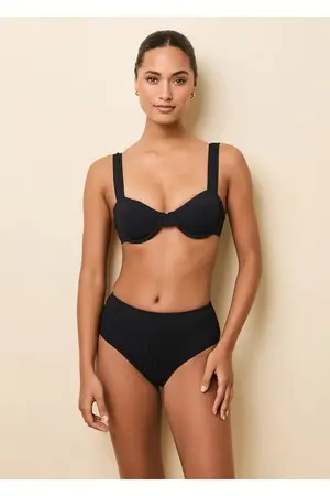 Solid & Striped Lilo Ribbed Bikini Top - Black