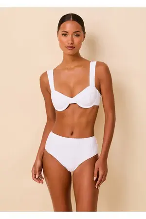 Solid & Striped Lilo Ribbed Bikini Top - White