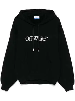 Off-white Textured Sweatshirts Hoodies For Women