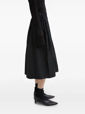 JIL SANDER Pleated Midi Skirt - Black