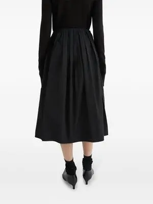 JIL SANDER Pleated Midi Skirt - Black