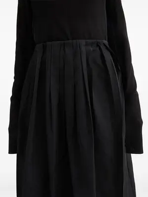 JIL SANDER Pleated Midi Skirt - Black