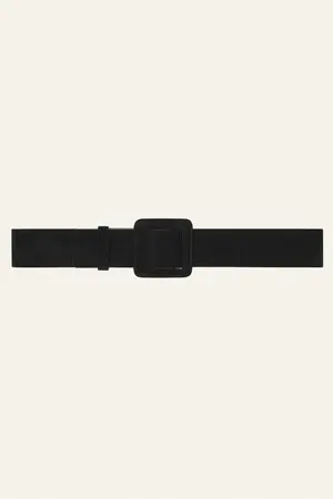 Ba&sh Betty Suede Square Buckle Belt - Black