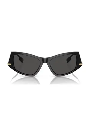 Burberry Sunglasses With Irregular Acetate Frame - Black