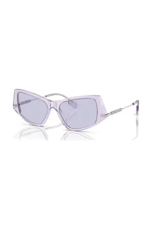 Burberry Sunglasses With Irregular Acetate Frame - Violet