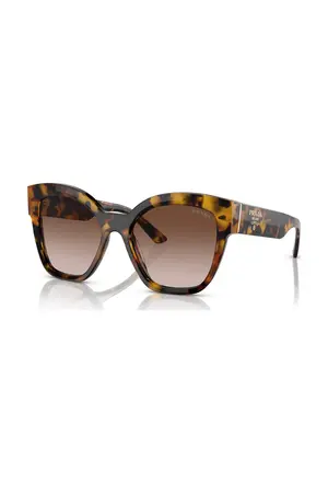 Prada Sunglasses Tortoise Square Frame Gradient Lens - Brown