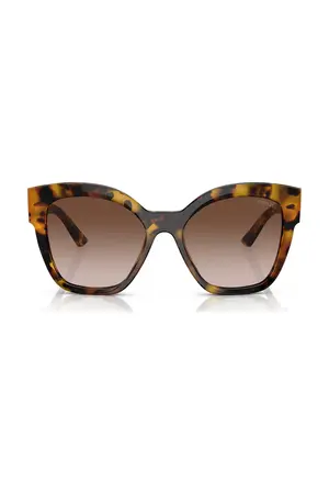 Prada Sunglasses Tortoise Square Frame Gradient Lens - Brown