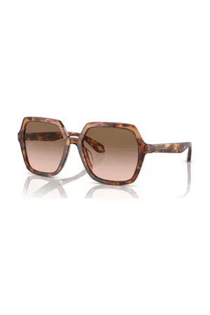 Giorgio Armani Sunglasses Square Acetate Frame Gradient Lens Orange