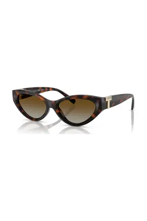 TIFFANY SUNGLASS HUT Tiffany Tortoiseshell Oval Sunglasses - Brown