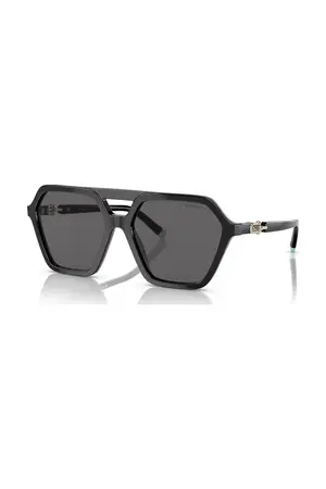 TIFFANY SUNGLASS HUT Tiffany & Co. Irregular Sunglasses - Black