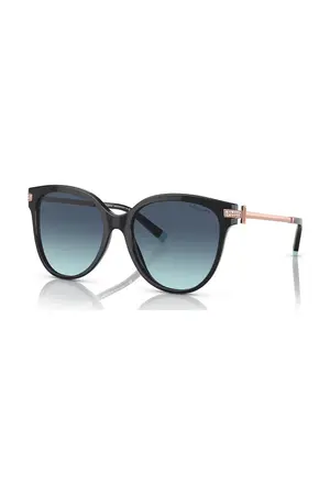 TIFFANY SUNGLASS HUT Tiffany & Co. Havana Pillow Sunglasses - Black