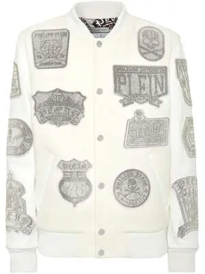 Philipp Plein Crystal College Bomber Jacket