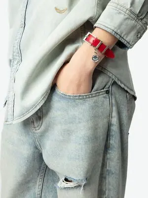 Zadig&Voltaire Sunny Leather Bracelet - Red
