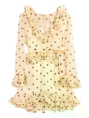 Valentino Garavani Polka Dot-print Organza Mini Dress - Neutrals