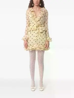 Valentino Garavani Polka Dot-print Organza Mini Dress - Neutrals