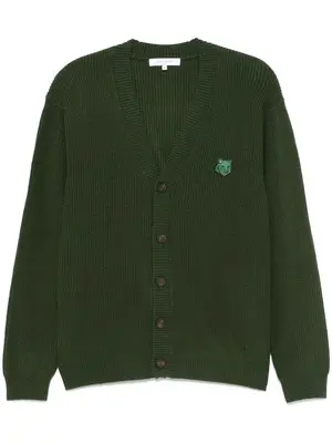 Maison Kitsuné Fox-patch Cardigan - Green