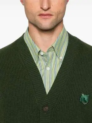 Maison Kitsuné Fox-patch Cardigan - Green