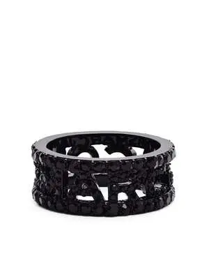 Marc Jacobs Monogram Pave Ring - Black