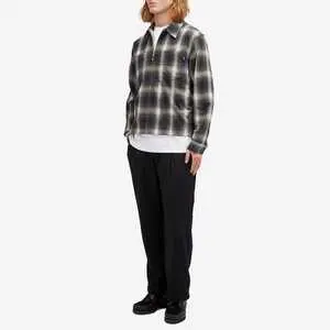 AWAKE NY Brushed Flannel Shirt Jacket - Green Multi