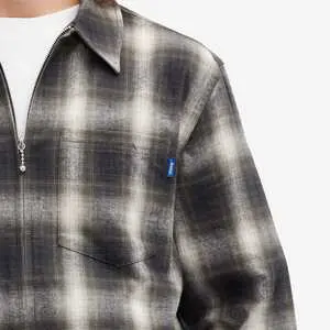 AWAKE NY Brushed Flannel Shirt Jacket - Green Multi