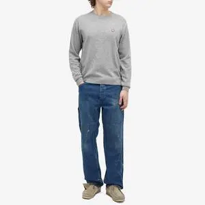 Human Made Heart Badge Knit Sweater In Grey - 45% Off | Editorialist