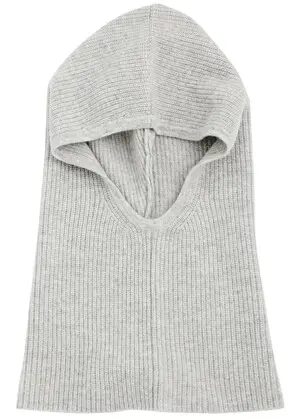 LOOP CASHMERE Ribbed Hood - Light Grey