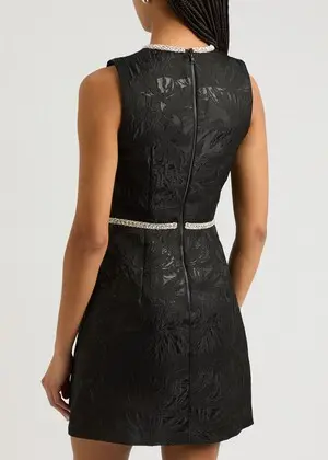 Alice + Olivia Ellis Embellished Jacquard Mini Dress