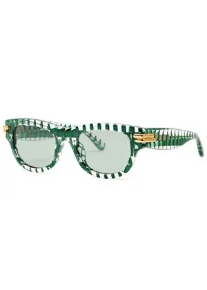 Bottega Veneta Rectangle-frame Sunglasses - Green