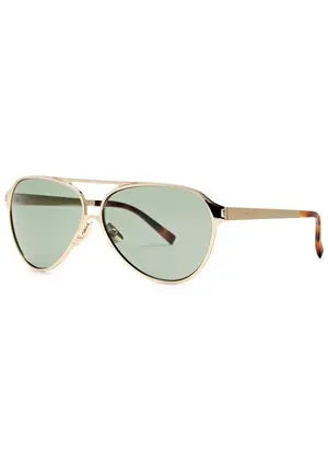 Saint Laurent Aviator Sunglasses - Gold