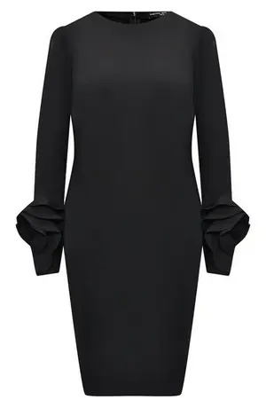 PIETRO BRUNELLI Rosette Cuff Long Sleeve Sheath Dress