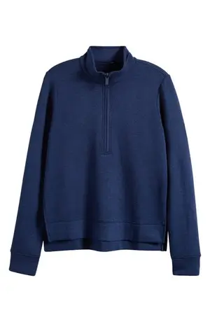 Travis Mathew Shadow Mirage Half Zip Pullover - Heather Navy